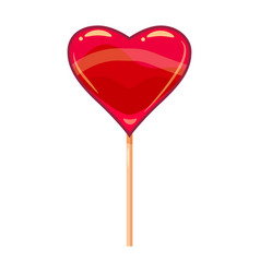 Heart shaped lollipop dessert icon on stick sweet Vector Image