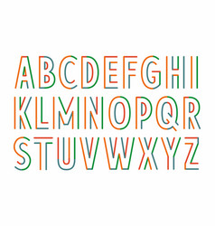 Colorful parallel lines font Royalty Free Vector Image