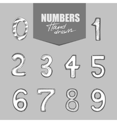 Numbers brush calligraphy Royalty Free Vector Image