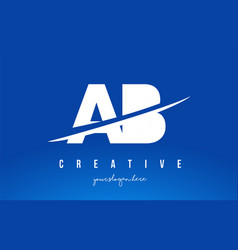 Ab a b swoosh letter logo design with modern Vector Image