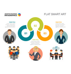 Five stages teamwork chart slide template Vector Image