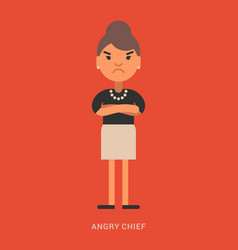 Expressions and emotions angry chief angry Vector Image