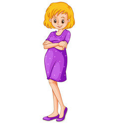 Old woman standing on white background Royalty Free Vector