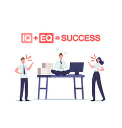 Iq and eq equal success concept office people Vector Image