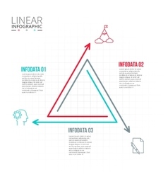 Thin line flat triangle for infographic Royalty Free Vector