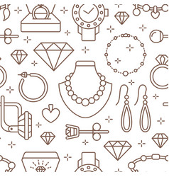Jewelry flat line icons jewellery store signs Vector Image