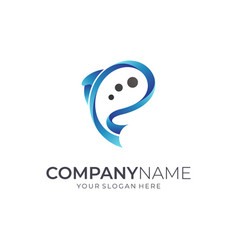 Fish water logo Royalty Free Vector Image - VectorStock