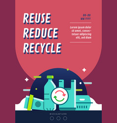 Reuse reduce recycle campaign poster layout Vector Image