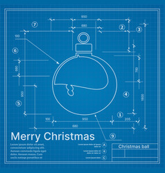 Christmas tree as technical blueprint drawing Vector Image