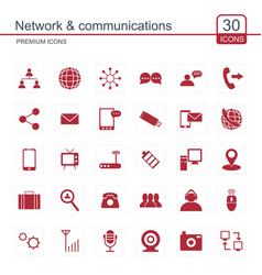 Network and communication icons set Royalty Free Vector