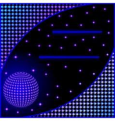 3d globe with a coordinate grid meridian and Vector Image