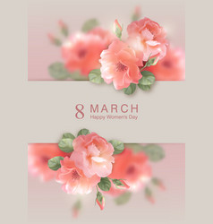 Floral spring thank you pink flowers card Vector Image