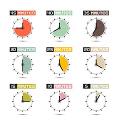 15 minutes clock icon fifteen minute symbol Vector Image
