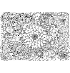 Seamless floral pattern with peony flowers black Vector Image