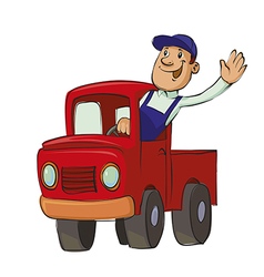 Baby tanker truck driver waving cartoon Royalty Free Vector