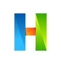 H letter one line colorful logo design template Vector Image