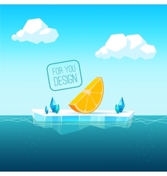 Cartoon arctics animals on ice floe Royalty Free Vector