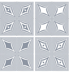 Abstract geometric radial flowers seamless Vector Image