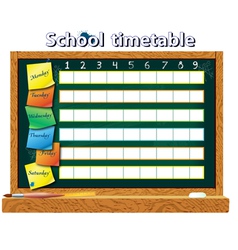 Template school timetable Royalty Free Vector Image