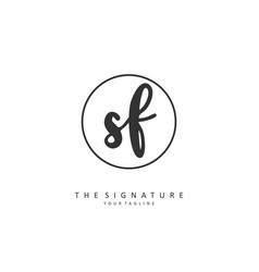 Sf initial letter handwriting and signature logo Vector Image