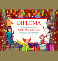 Kids diploma certificate with cartoon insects Vector Image