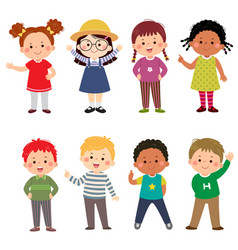 Set of kids faces avatars children heads Vector Image