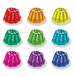 Colorful gelatin jelly assortment Royalty Free Vector Image