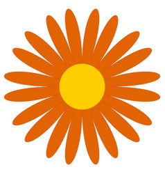 Classic flower clip-art simple orange daisy Vector Image