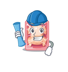 Cartoon character frozen chicken brainy Royalty Free Vector