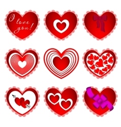 Number nine 9 made from red hearts love alphabet Vector Image