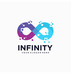 Infinity logo template set infinite symbol icon Vector Image