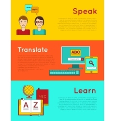 Learn language concept with textbook Royalty Free Vector
