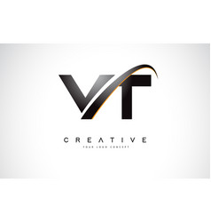 Vt v t letter logo design creative icon modern Vector Image