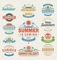 Retro summer design elements Royalty Free Vector Image