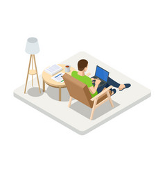 Isometric business characters poses set Royalty Free Vector