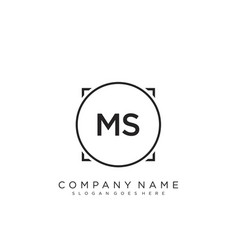 Ms initial handwriting logo design Royalty Free Vector Image