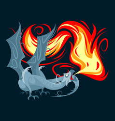 Fire breathing dragon Royalty Free Vector Image