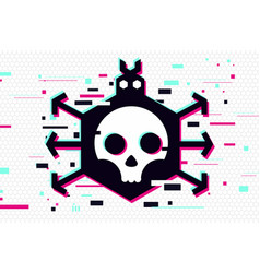 Computer virus glitch style Royalty Free Vector Image