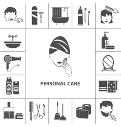 Personal care products icons composition poster Vector Image