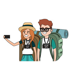 Tourist people cartoon Royalty Free Vector Image