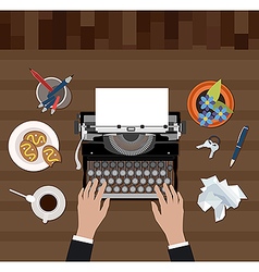 Writer writes document journalist create Vector Image