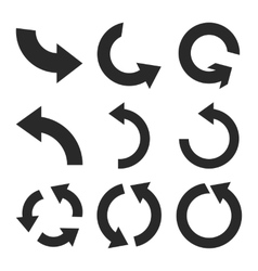 Rotate counterclockwise flat icon set Royalty Free Vector