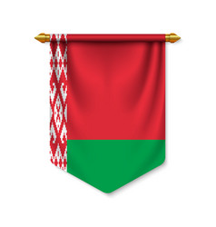 Red pennant 3d realistic empty textile hanging Vector Image