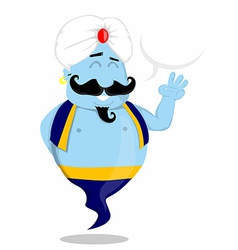 Friendly genie cartoon Royalty Free Vector Image