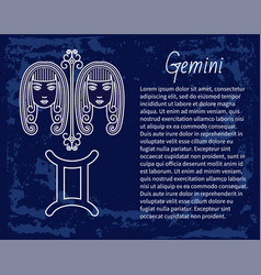 Gemini zodiac sign twins horoscope astrology Vector Image