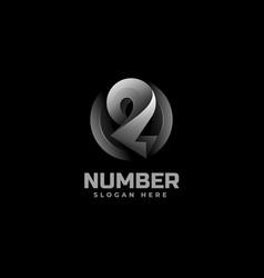 Number 2 q letters monogram abstract logo Vector Image
