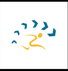 Abstract healthy people running man logo design Vector Image