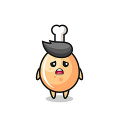 Disappointed expression fried chicken Royalty Free Vector