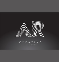 Ar a r letter logo design with a creative cut Vector Image