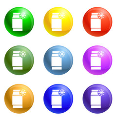 Low density polyethylene icons set Royalty Free Vector Image